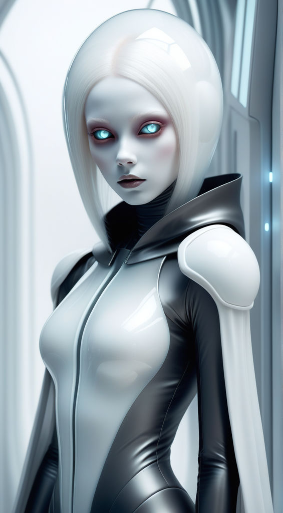 A milky skinned glass humanoid with extremely ghostly white ... by ...