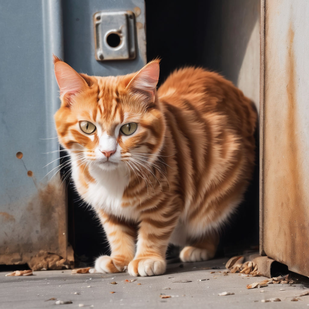 A tiny ginger paw peeked out from behind the overflowing dum... by ...