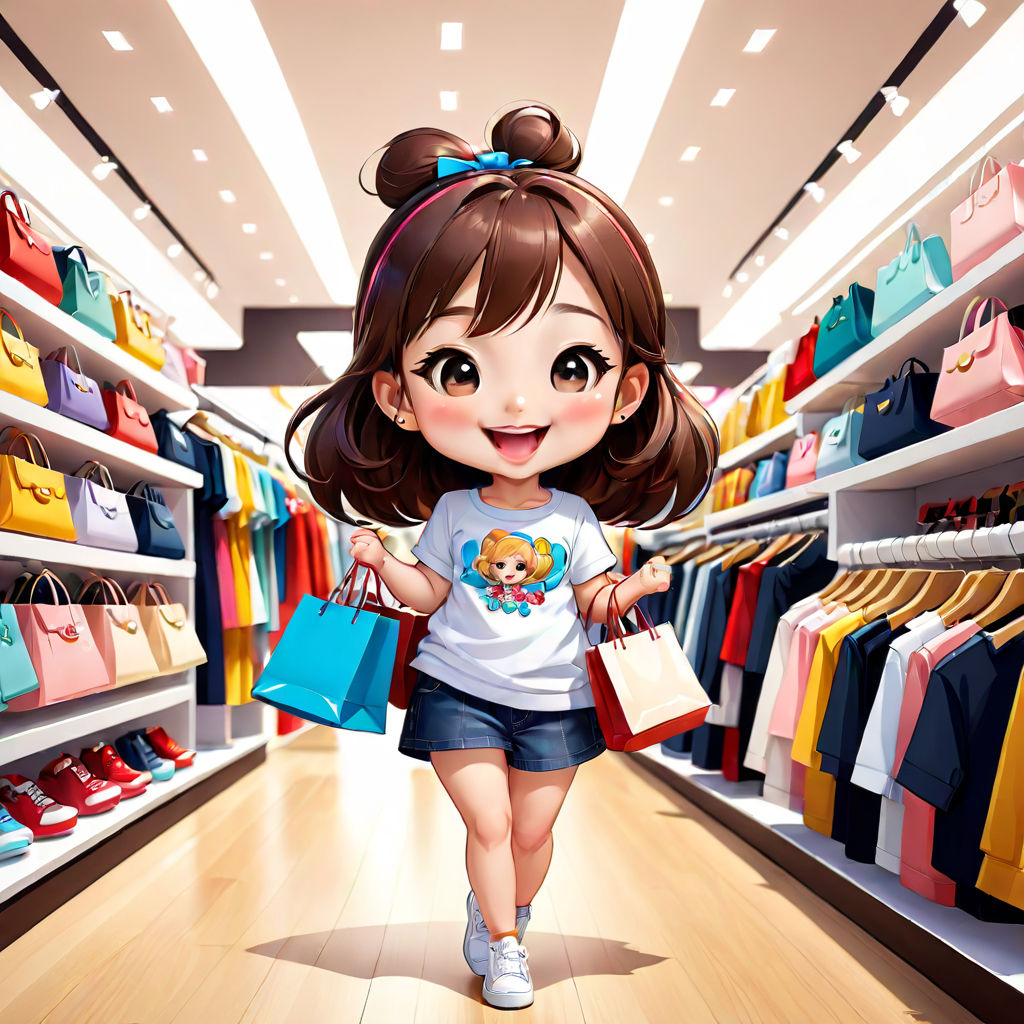 A cartoon illustration of a cute chibi girl by 화이팅 - Playground