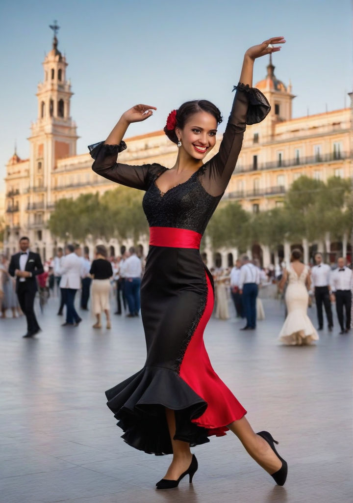 Full body image. A young woman half-African half-Spanish Fla... by Sid ...