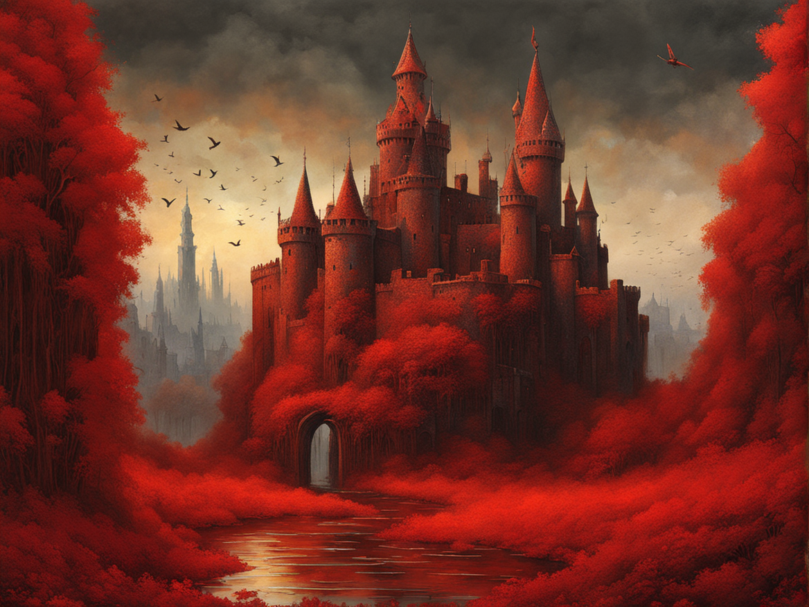 Zdzislaw Beksinski-inspired castle constructed from shimmeri... by ...