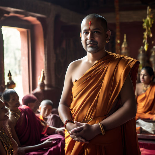 A 40 year old monk has come to his ashram with the queen. by Ritesh ...