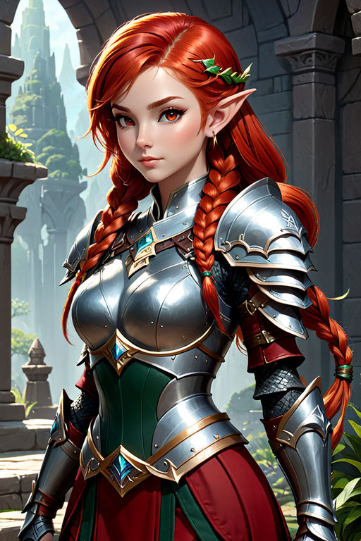 Drawing Of A Stunning Red Hair Elf Girl By Gluk Grung Playground