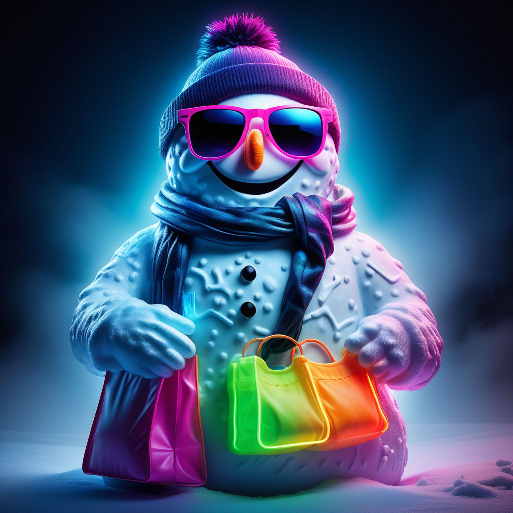 Neon x-ray Snowman captured in hyper-realistic style by Arktos Arktonos ...