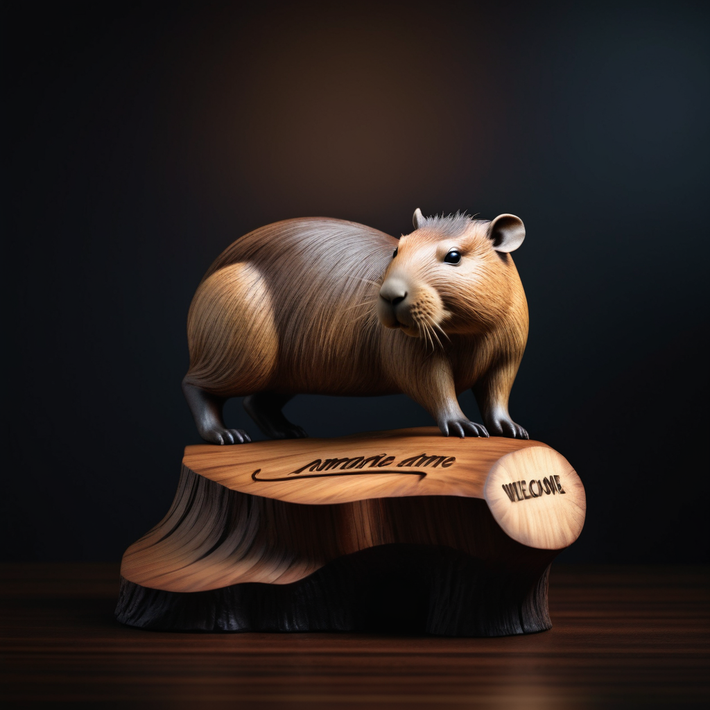Capybara expertly carved from ebony wood by Fusion - Playground