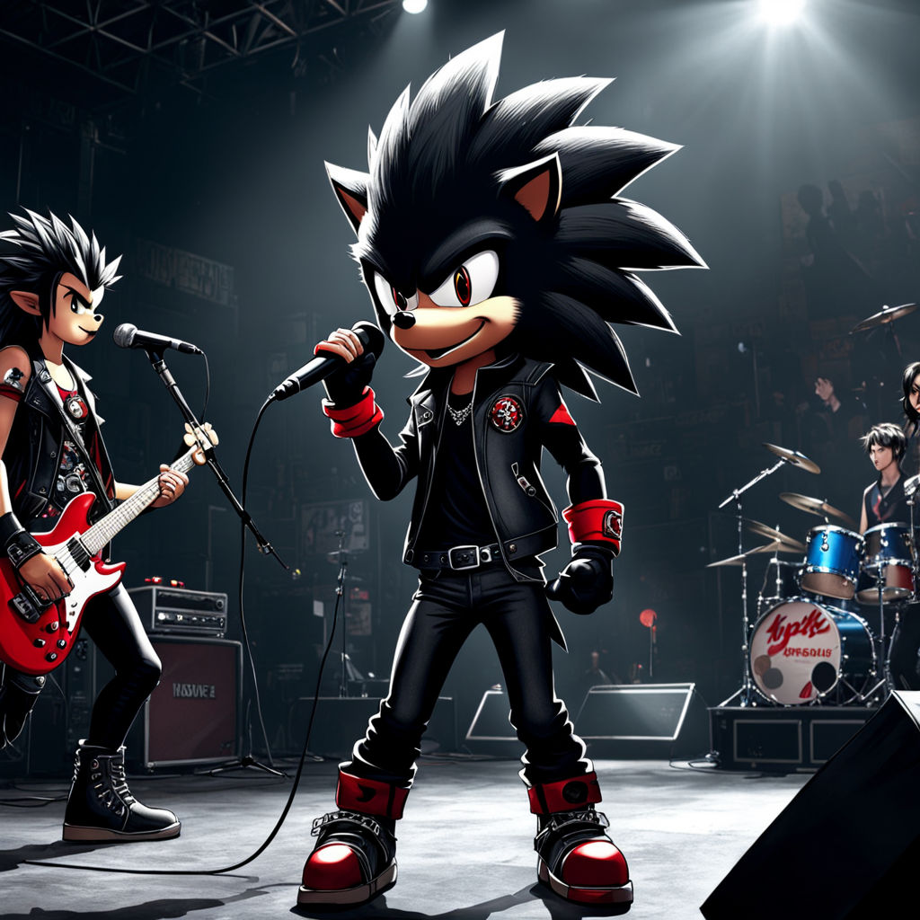 Shadow the Hedgehog singing in a punk rock band. Hyper reali... by Luke ...