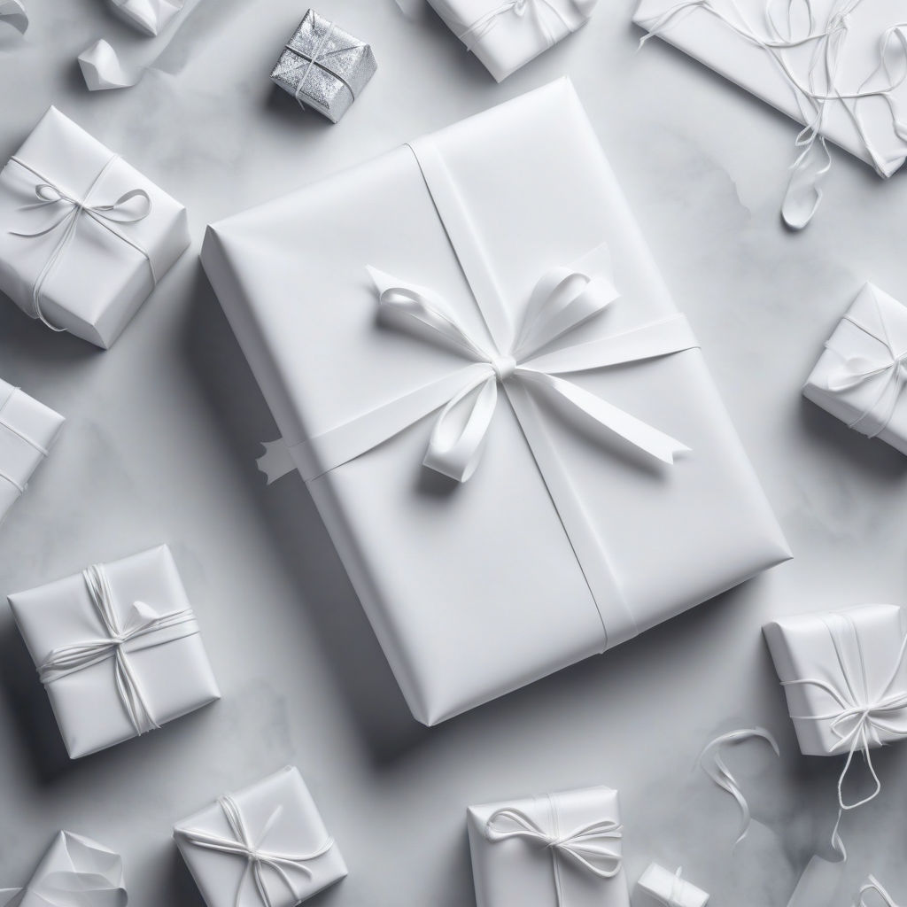 Hyper realistic white wrapping paper surrounded by a cool ba... by ...