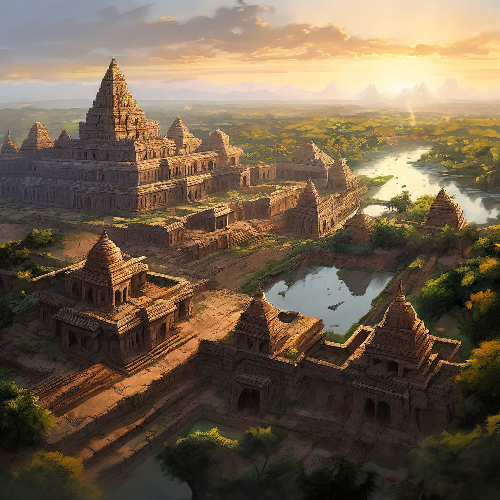 Draw a ancient Indian city aerial view by 11PCMP Siddhartha Chaudhary ...