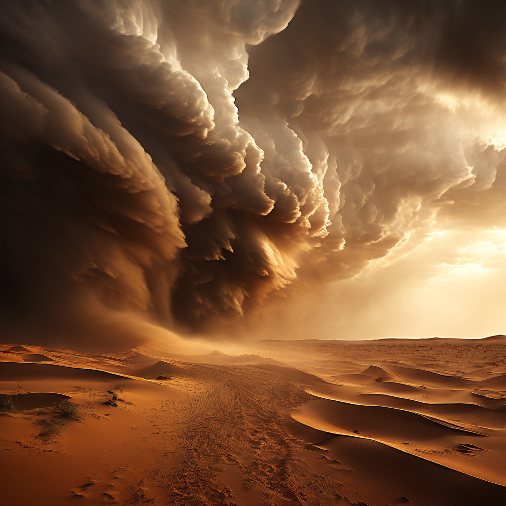 Sand dust storm swirling in hyperrealistic detail by Timotej Krist ...