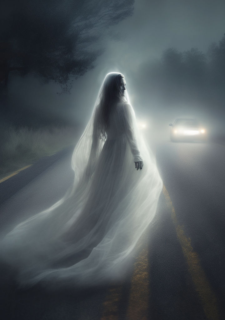 Female ghost hitchhiker by Marcos Carvalho - Playground