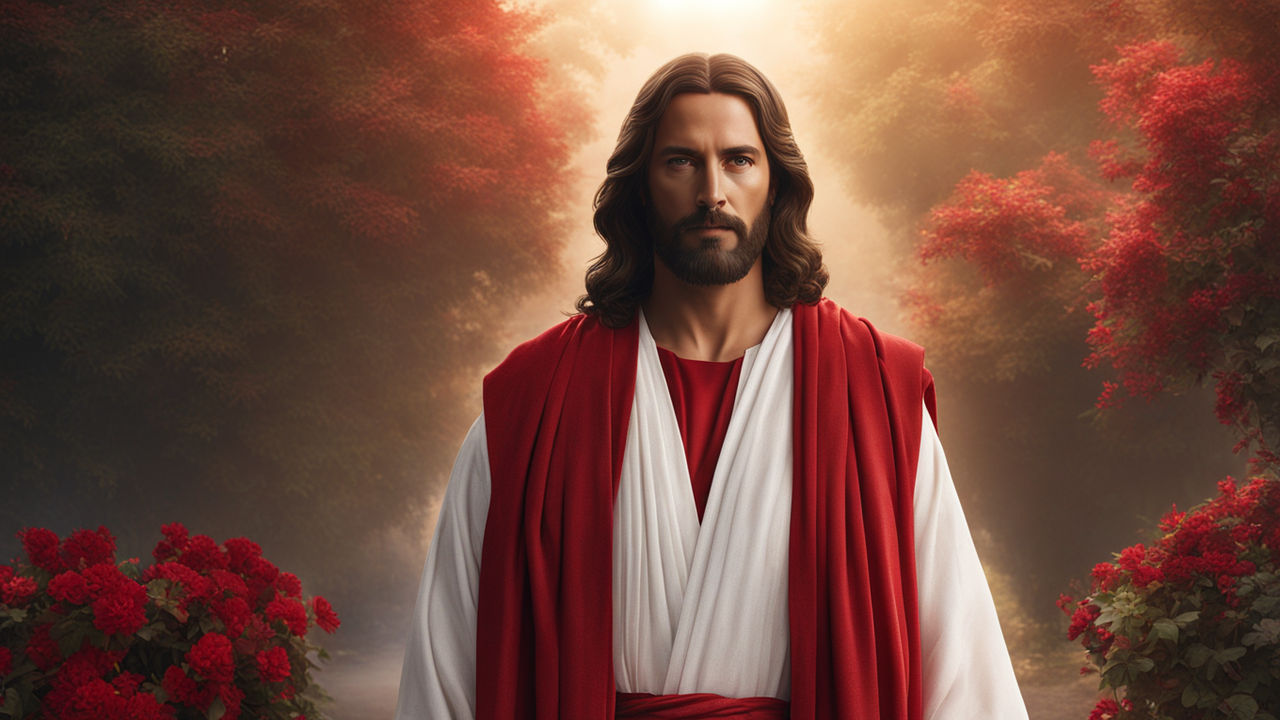 An ultra-realistic 8K image of Jesus Christ in a full-body v... by ...