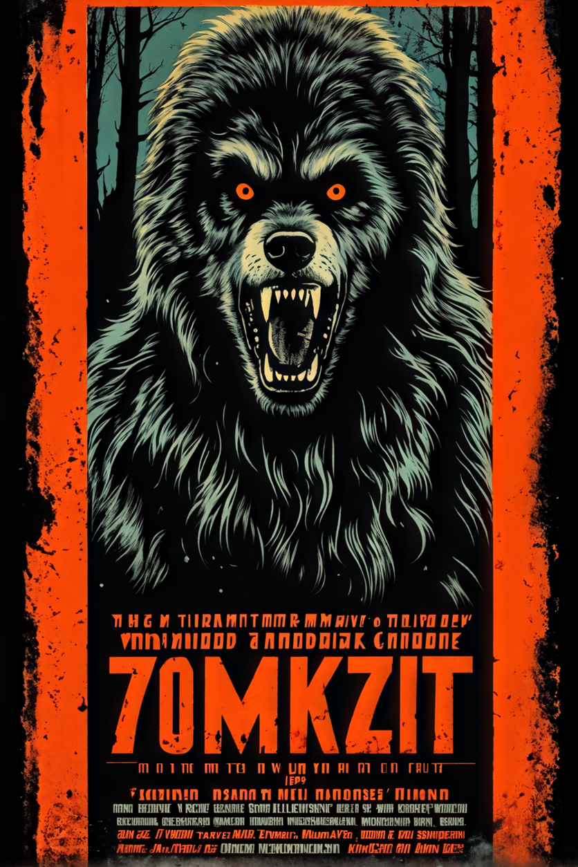 Retro 70s horror movie poster featuring a menacing werewolf by Jey ...