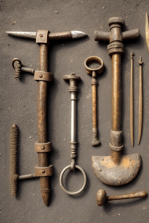 A collection of medieval mining tool by Kazufrakish - Playground