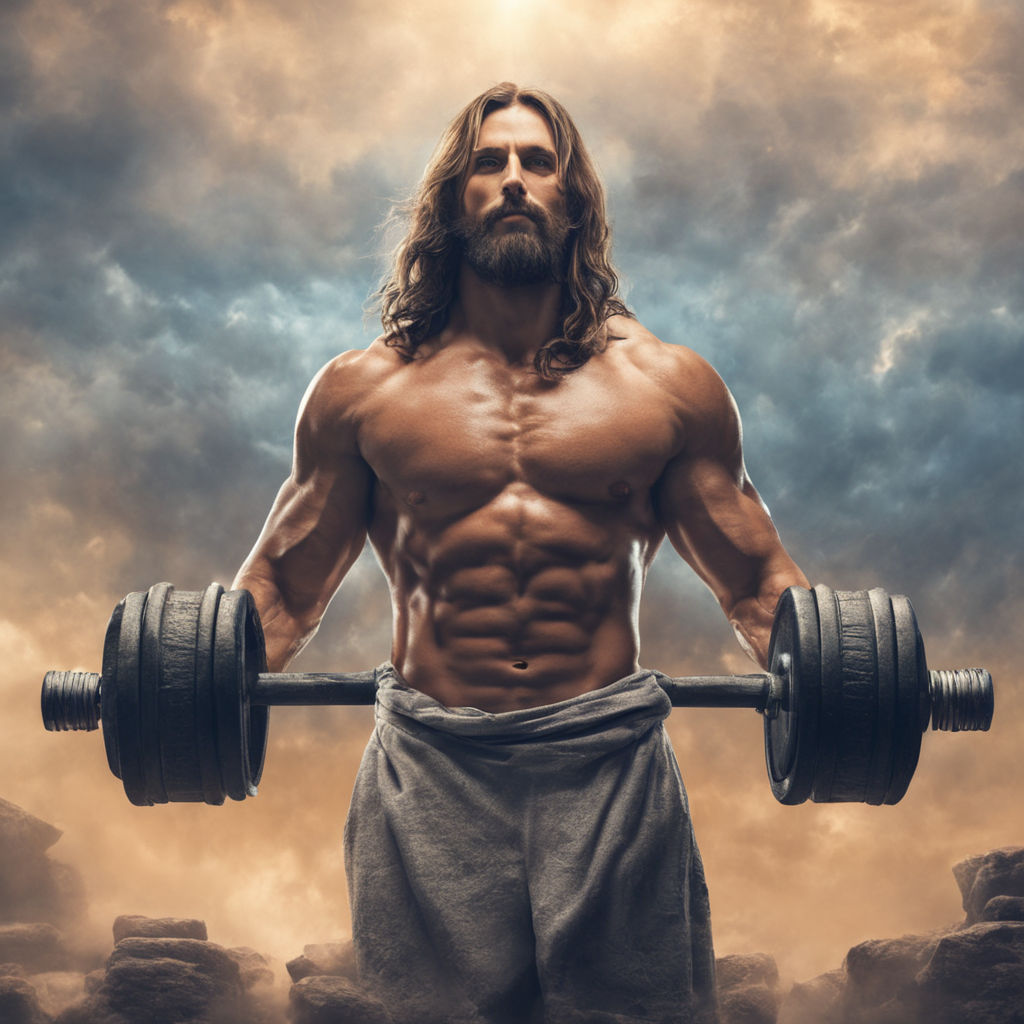Jesus Christ Working out with gym weights by Frank David Vega Muñoz ...