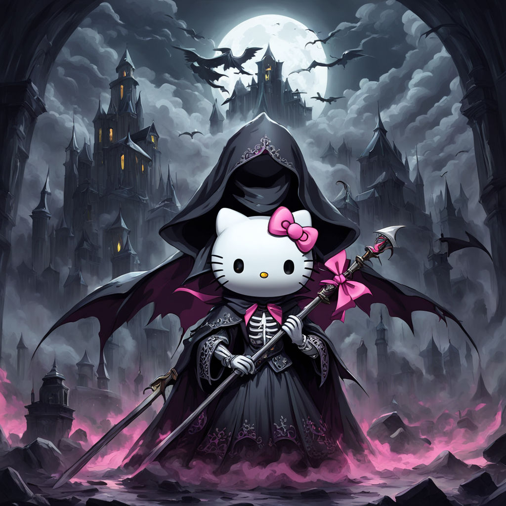 Hello Kitty clad in the ominous cloaks of the Grim Reaper by Kaira ...