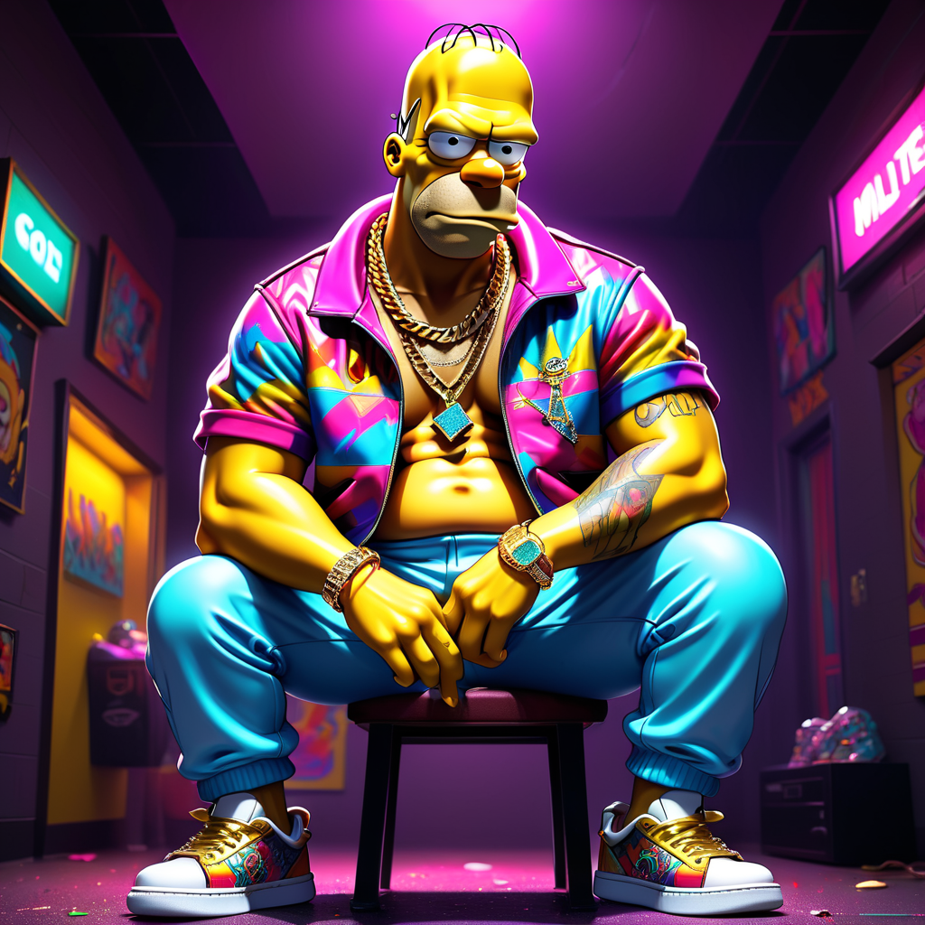 Muscular Homer Simpson embodies a hip-hop mogul by Terrence Fleming ...