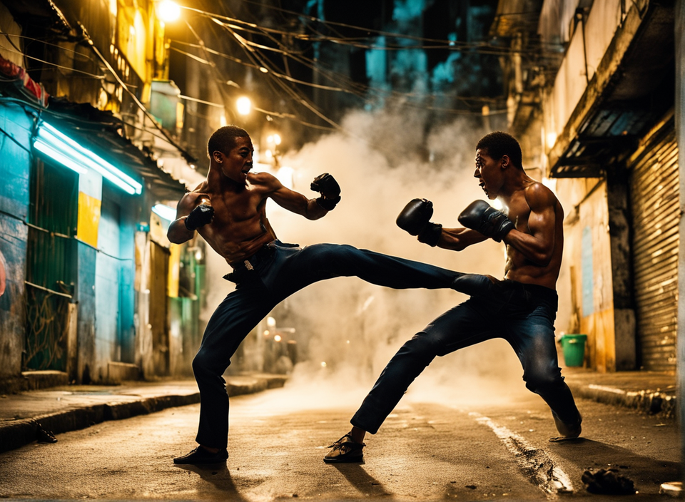 Two street brawlers captured in a mid-action combat sequence by Peter ...