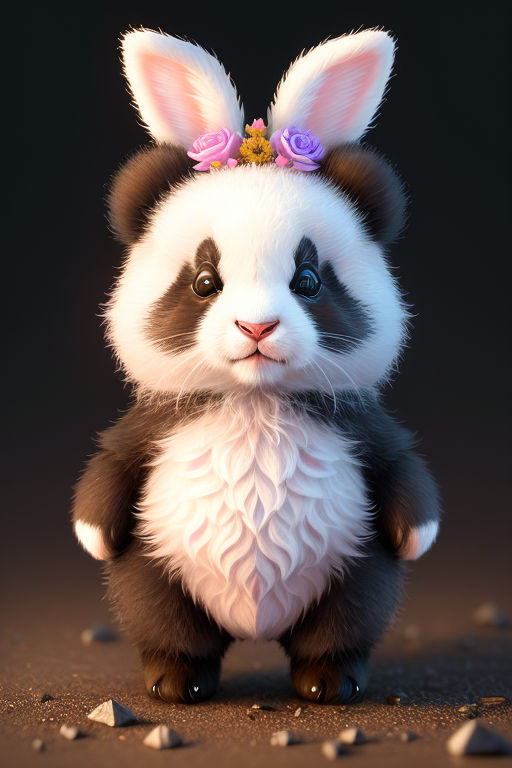 A cute and adorable baby panda Bunny made of colours by I Nu - Playground