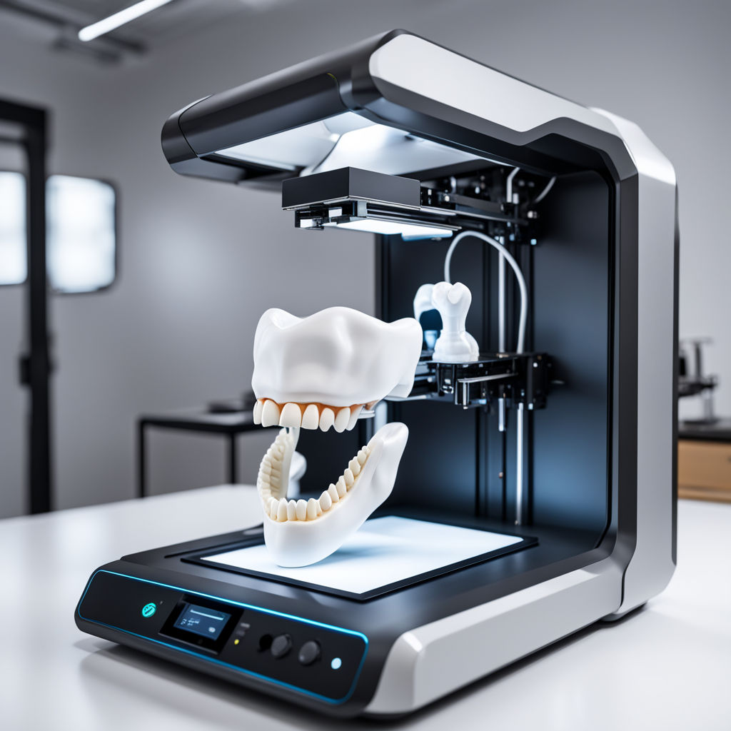 Futuristic scanner and 3d printer with a tooth model by Chris - Playground