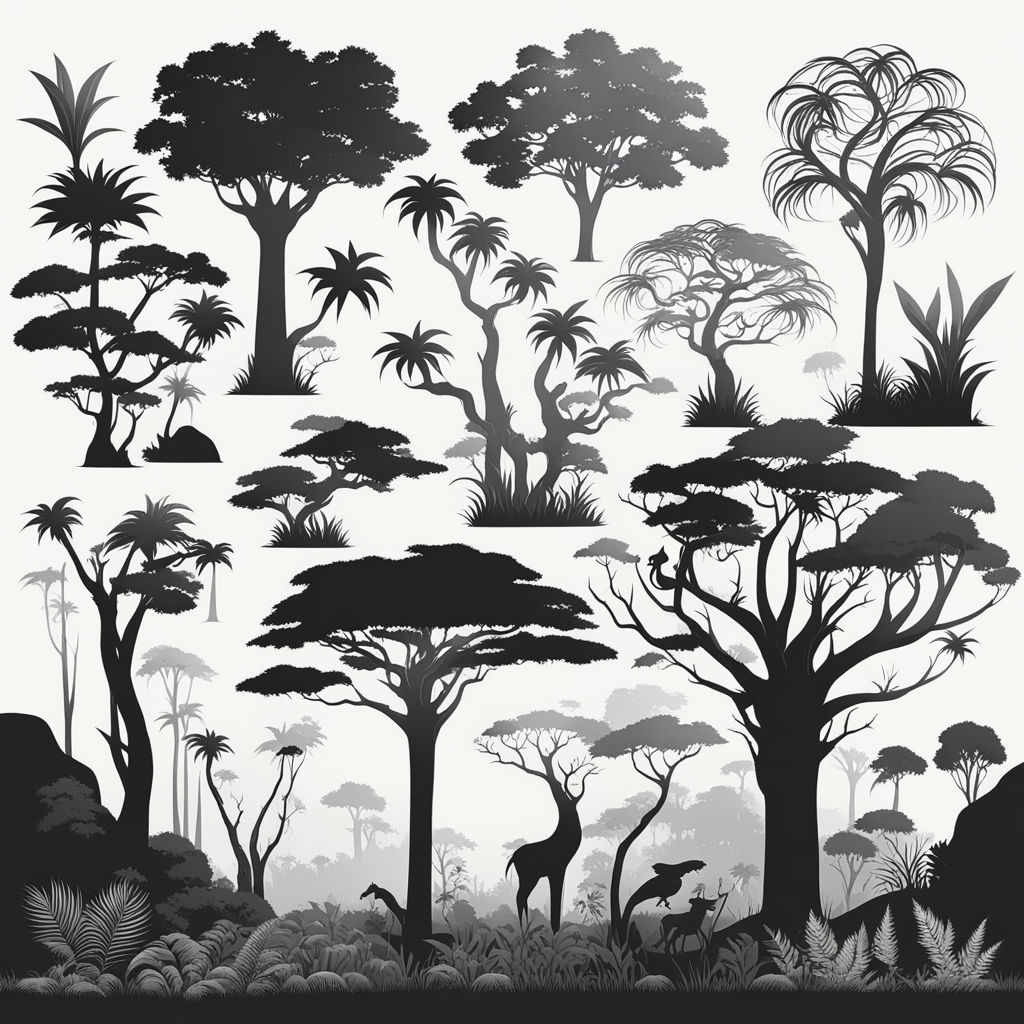 Cute cartoon individual jungle trees by Mark Terrey - Playground