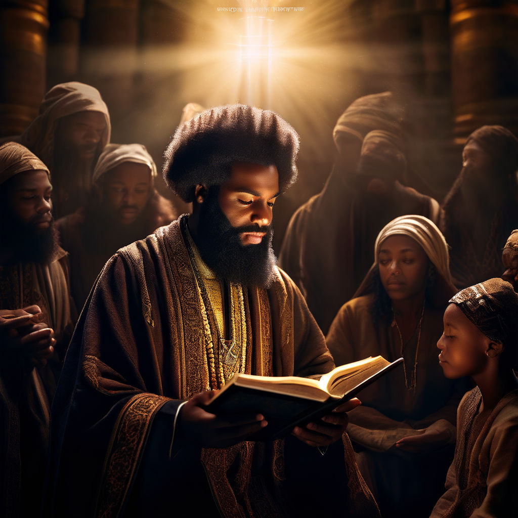 Black Israelite Prophet with big black beard afro reading v... by ...