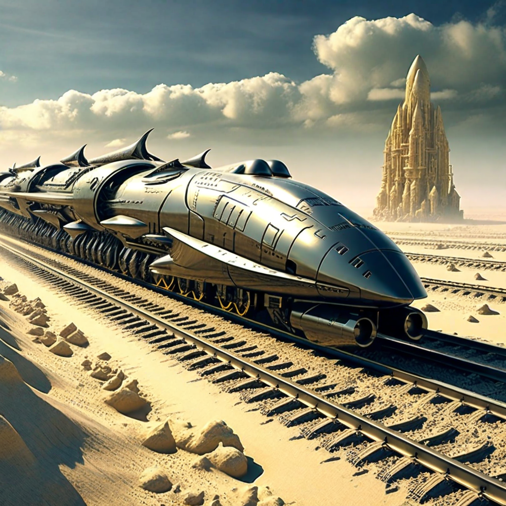 Rocket train amalgamating H.R. Giger and Beksinski's styles ... by Arty ...