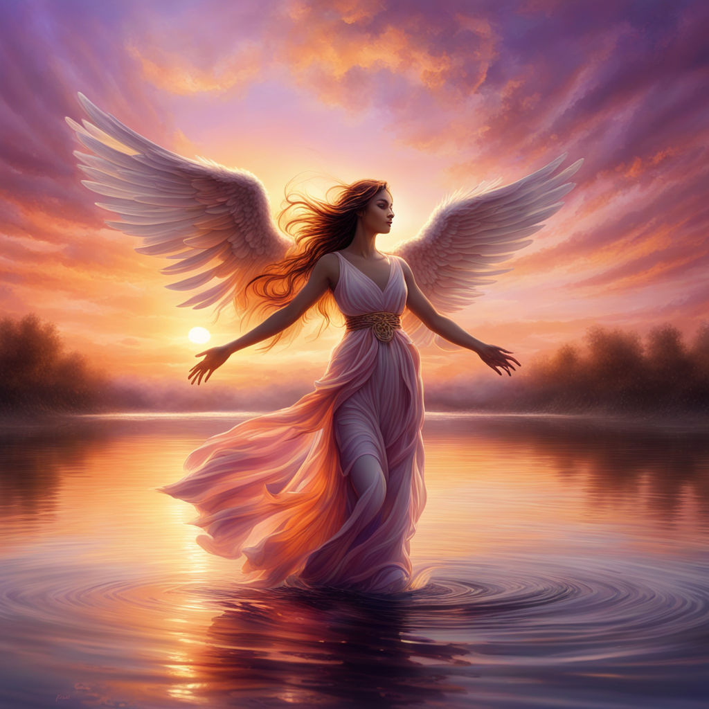 An angel with beautiful opened wings by Daniele Defilippi - Playground