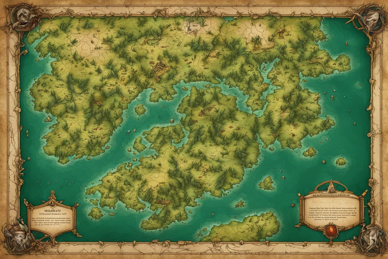 Medieval fantasy world map with seven continents by Alex. C - Playground