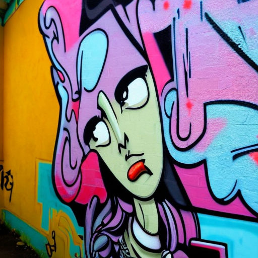 Cartoon wall of graffiti street art by Crystal Simms - Playground