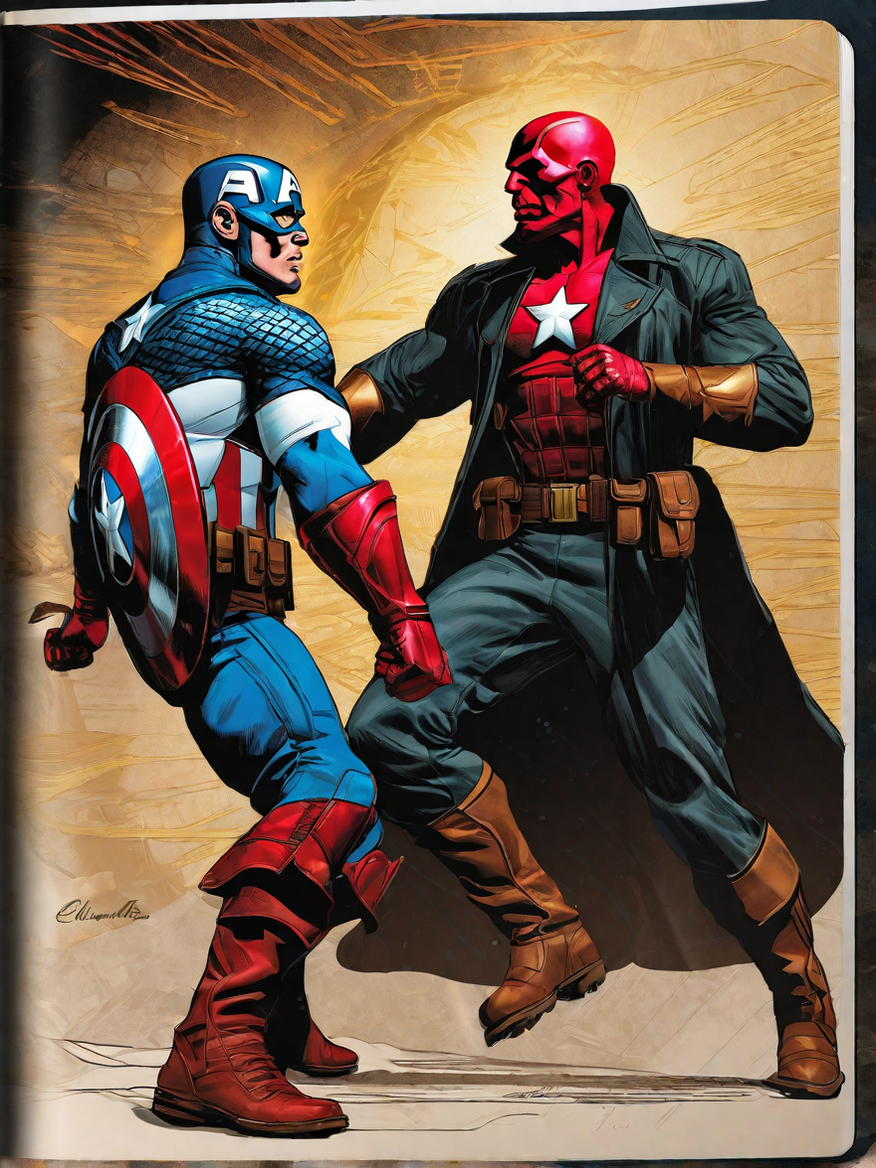 Captain America engages the Red Skull by Tenny Kwan - Playground Captain America engages the Red Skull by Tenny Kwan - Playground