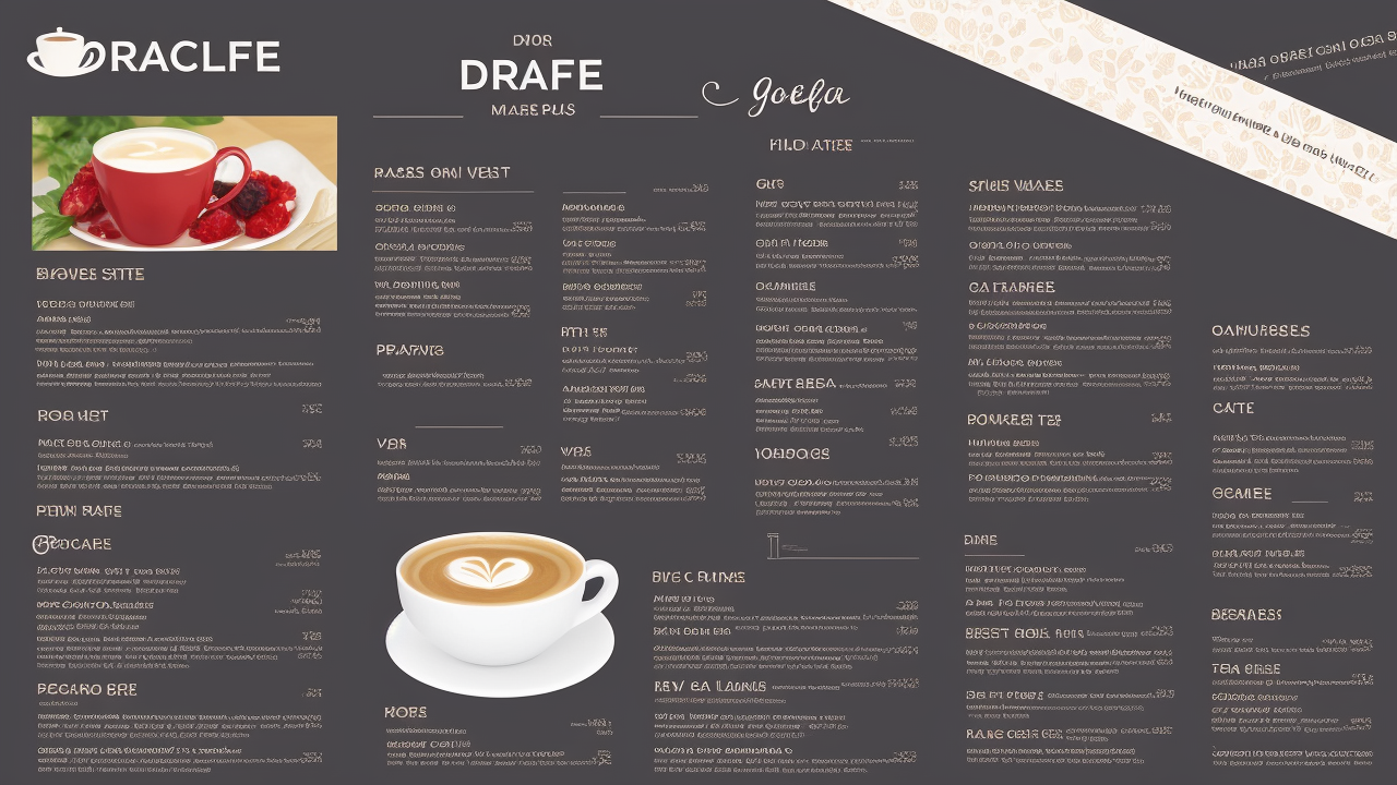 "Please create a draft for a café menu. Represent it with l... by BLUE ...