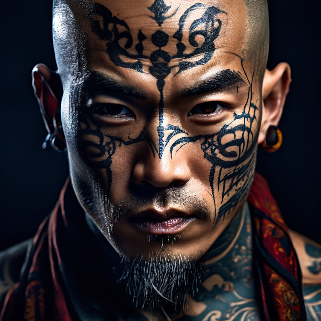 Shaolin monk with mystical face tattoos by Orolukortun The 3D Modeller ...
