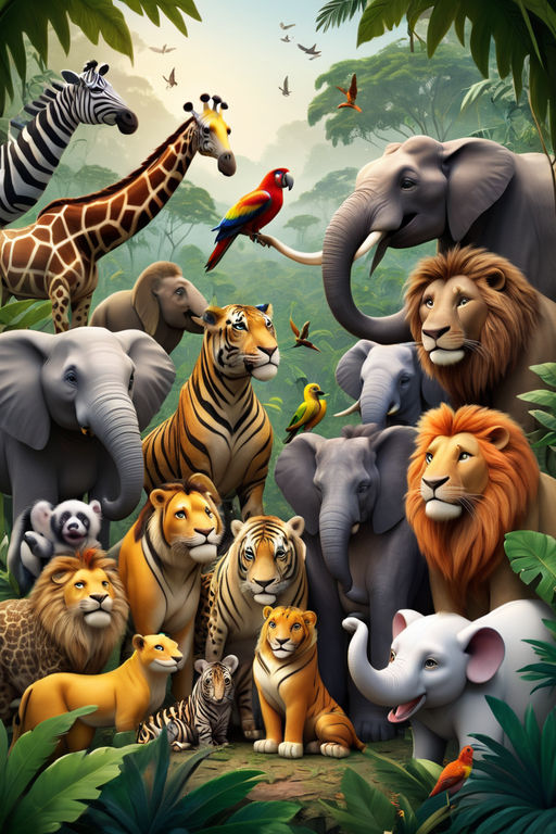 The animals gathered together by Doreamon Funny - Playground