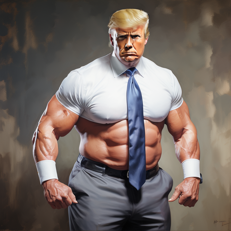 Donald Trump as bodybuilder full body by Jacque Montague Raymer ...