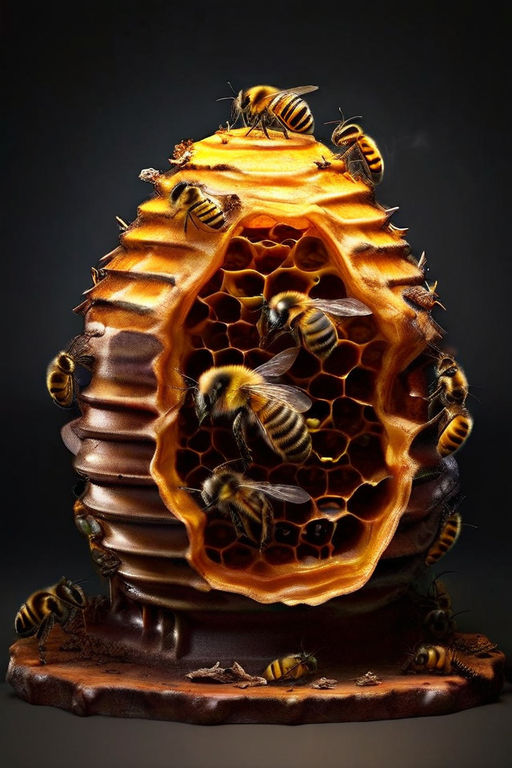 Beehive Cross-section: A detailed cross-section of a beehive... by MOHD ...