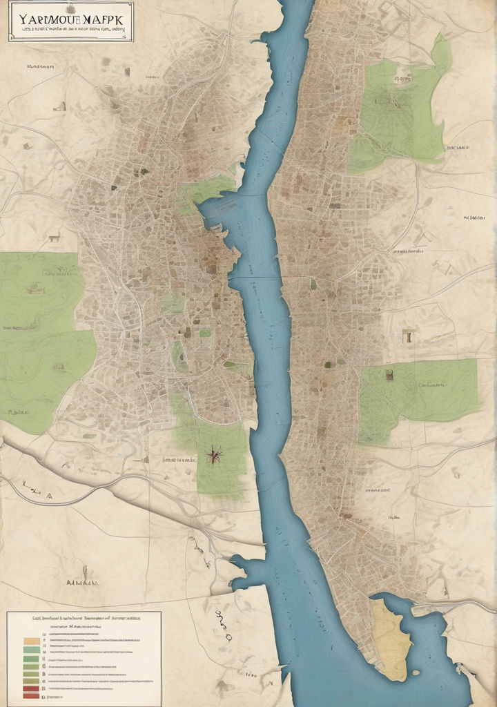 Create a detailed historical map of the Yarmouk region aroun... by ...