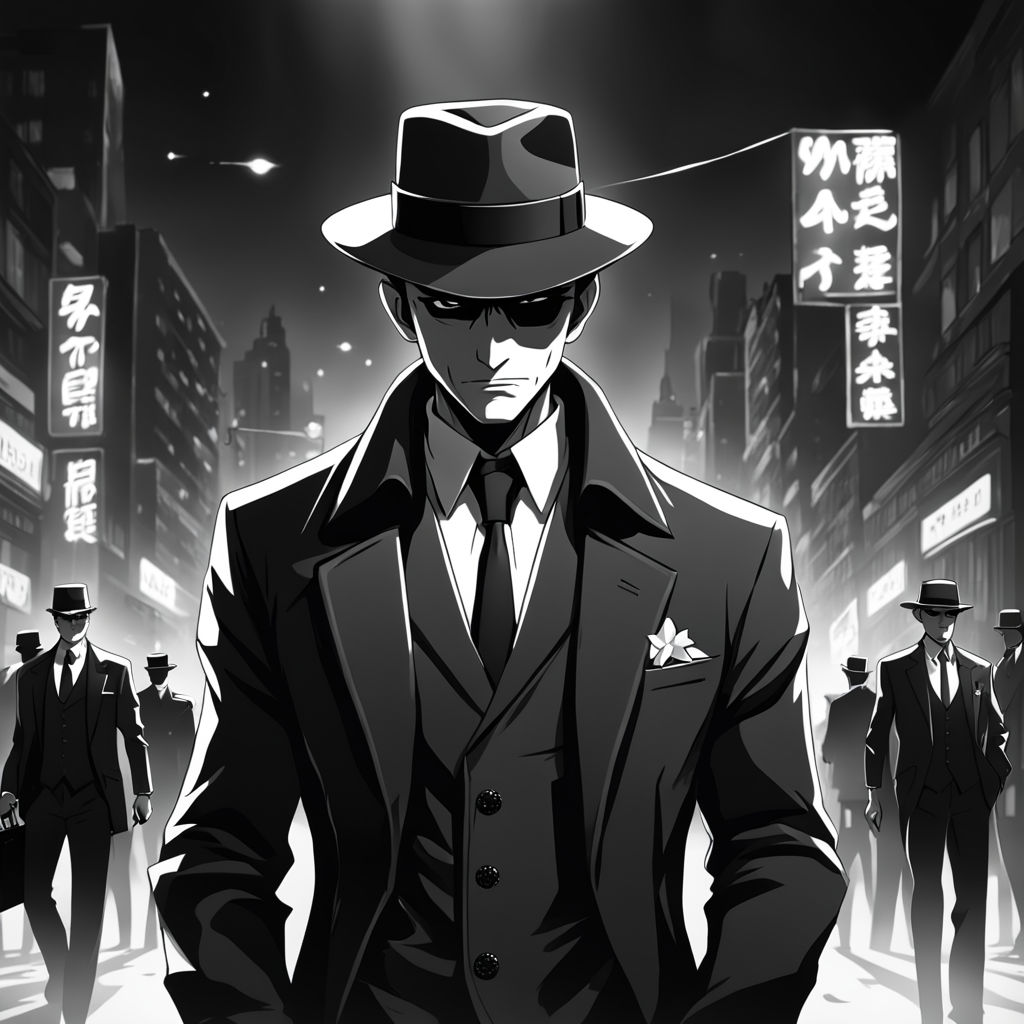 Anime style mafia leader in black-white theme by HdseGaming ™ - Playground