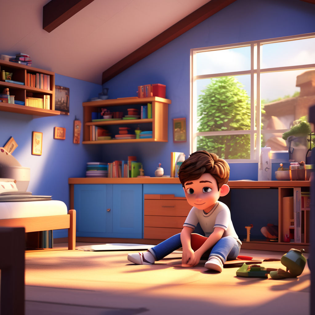A boy in house in 3d animation story by waleed hassan - Playground
