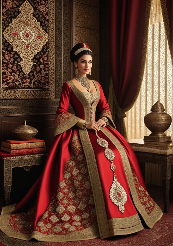 Setting: Ottoman Imperial queen. Illustrate the opulent inte... by ...