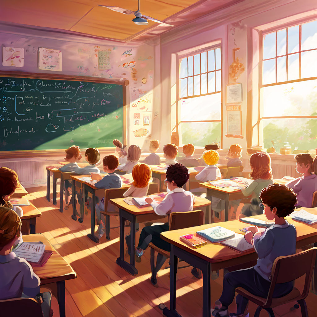 Cartoon depiction of a traditional classroom layout by BEULAH J ...