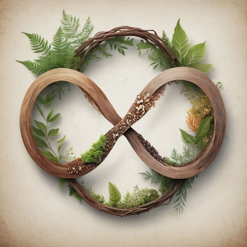 A infinity symbol with natural elements by Tees & Teens - Playground