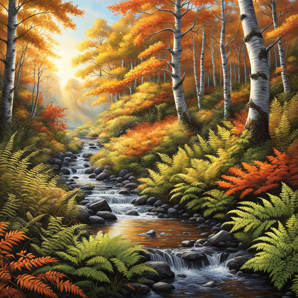 Autumn woodland ultra-detailed airbrush drawing by Zoya Art - Playground