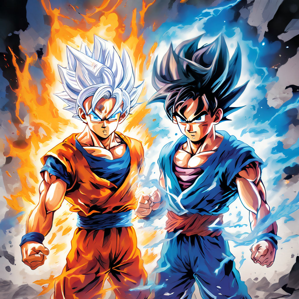 Goku in Ultra Instinct form and Vegeta in Ultra Ego state en... by ...