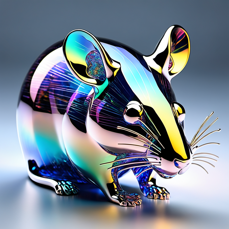 A glass sculpture of a rodent by Joe Phelps - Playground