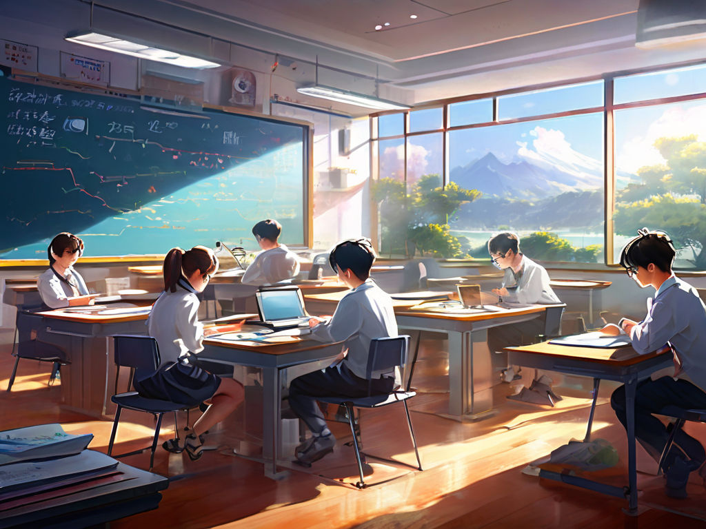 Korean high school classroom by 감자깡 - Playground