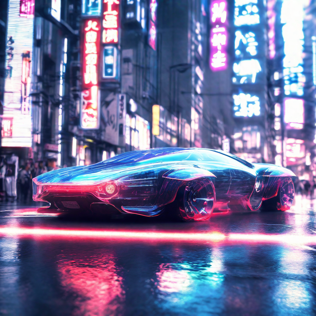 Futuristic transparent bionic muscle car in Tokyo by Misha Temnikov ...