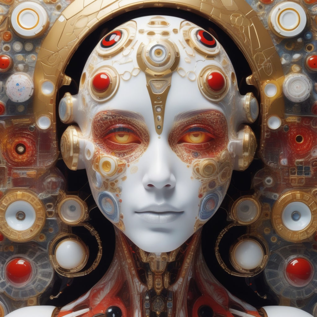 Astral alien porcelain face with inox dot skin by Viktor Ugo - Playground