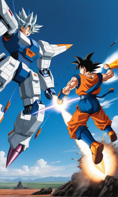 Goku Shooting a Giant Robot with a Rocket Launcher by Victor Gipson ...