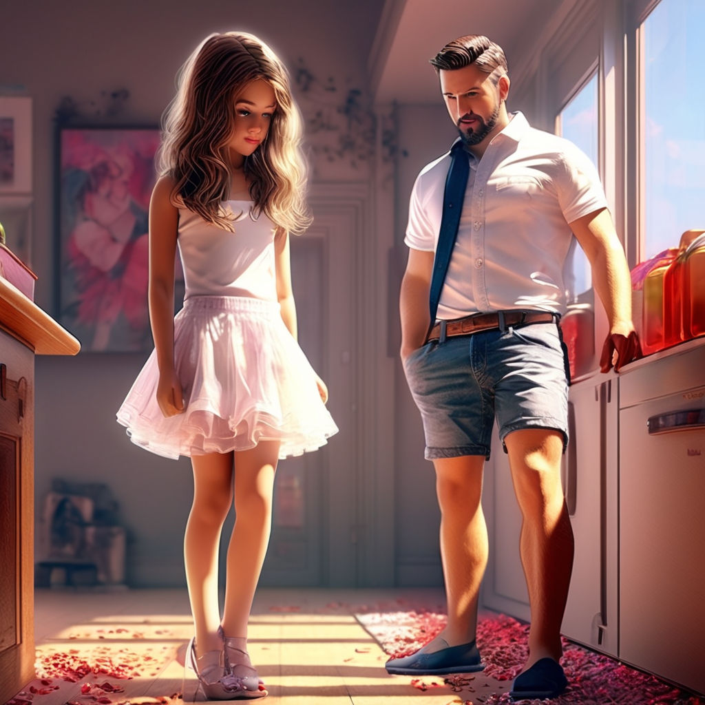 11 year old girl. Short skirt. High heels. Father. by fer grunger ...