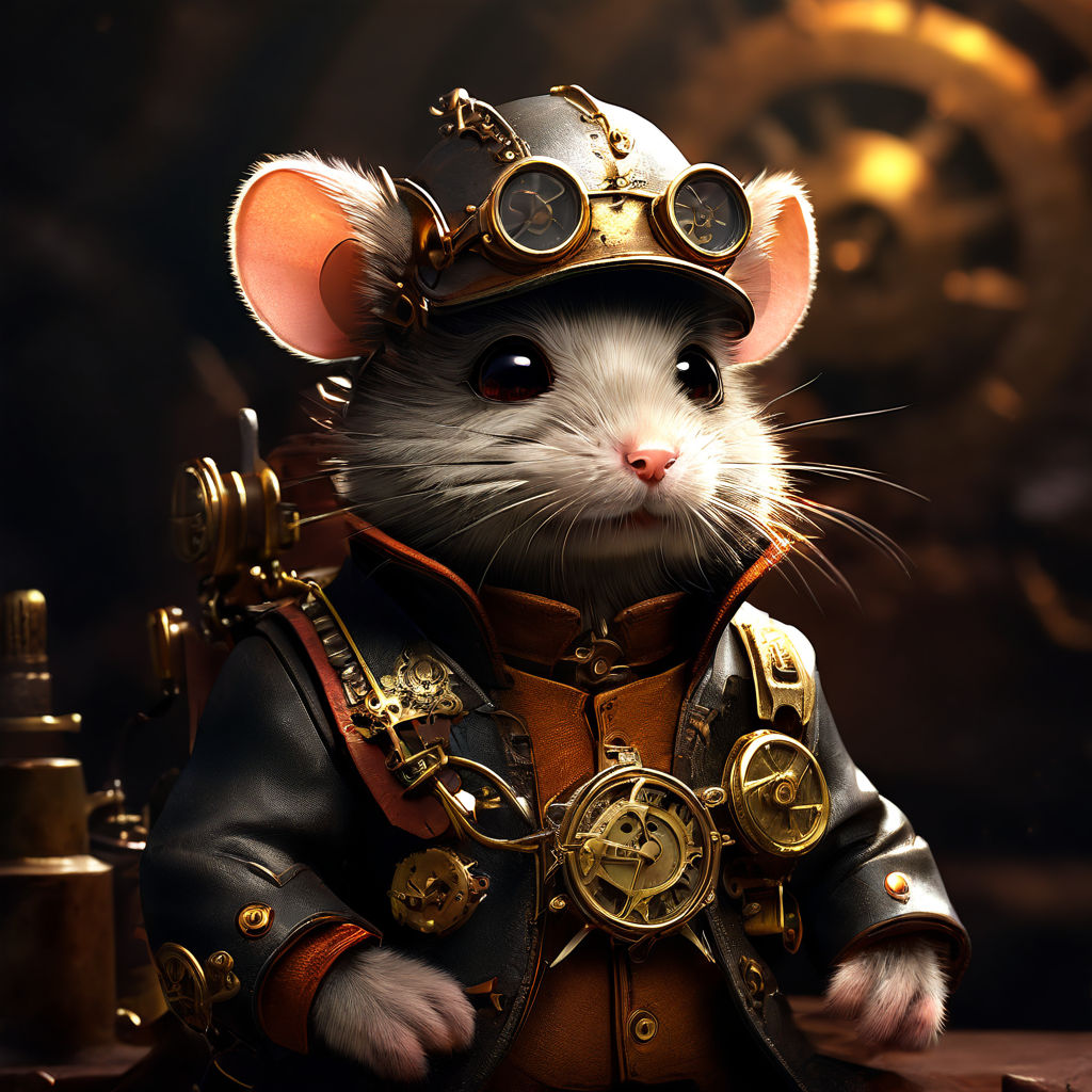 A cute little steampunk rat by Birgit Fuhrmann - Playground